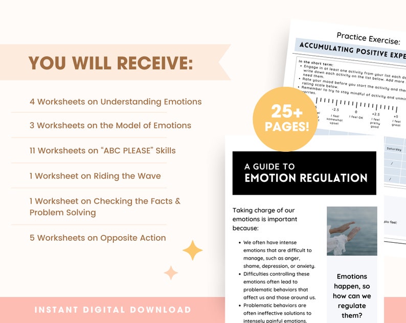 DBT Bundle: Emotion Regulation Worksheets & Handouts, DBT Skills ...