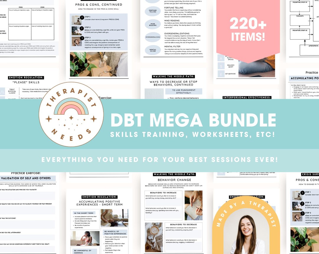 DBT Bundle DBT Flash Cards, Therapy Worksheets, DBT Skills Training ...