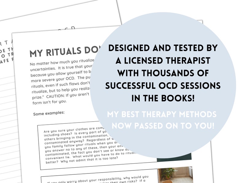 Ocd Therapy Worksheets Ocd Handout For Therapists Etsy