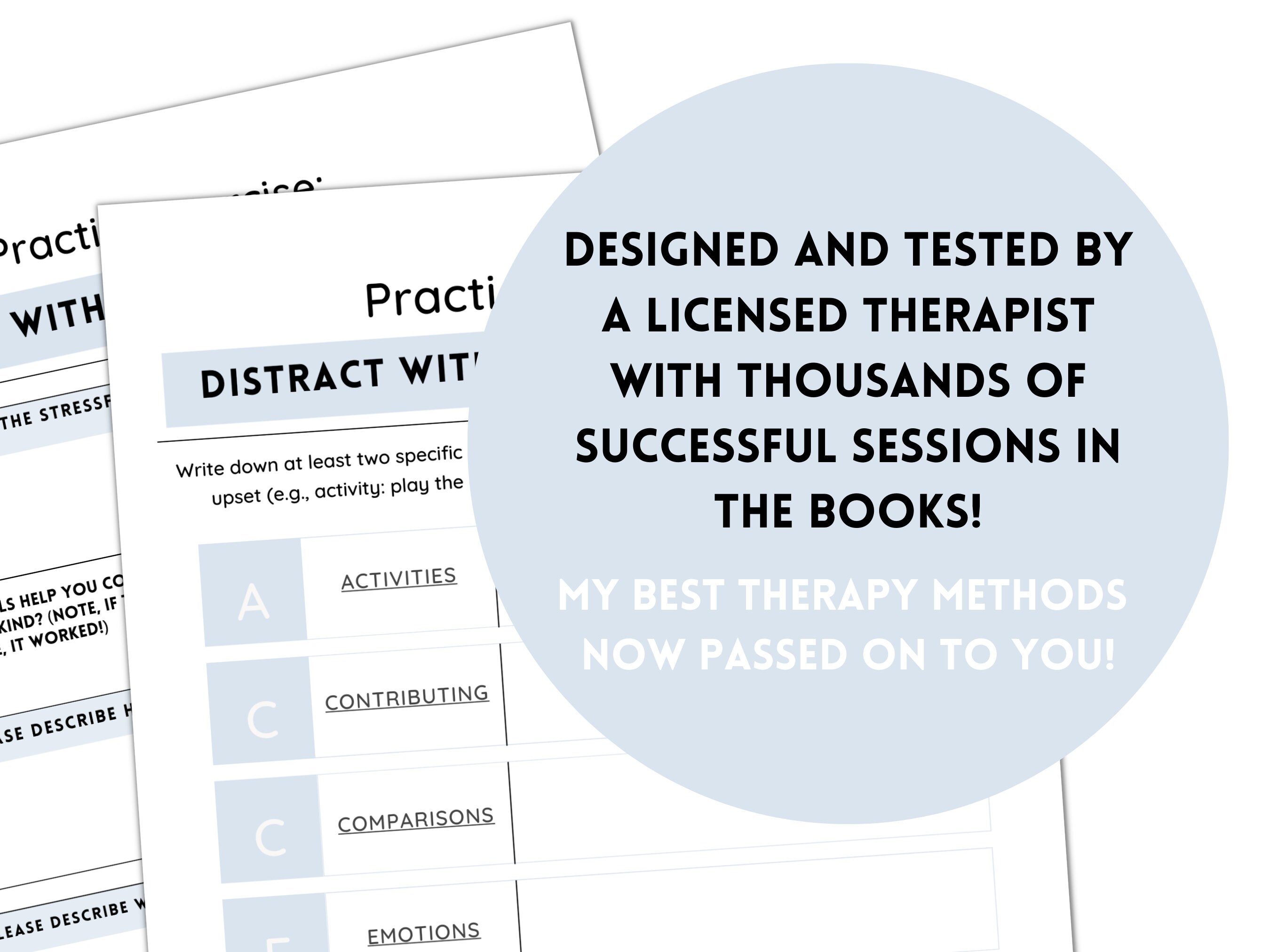 DBT ACCEPTS Skill Training Worksheets & Handouts DBT Skills - Etsy