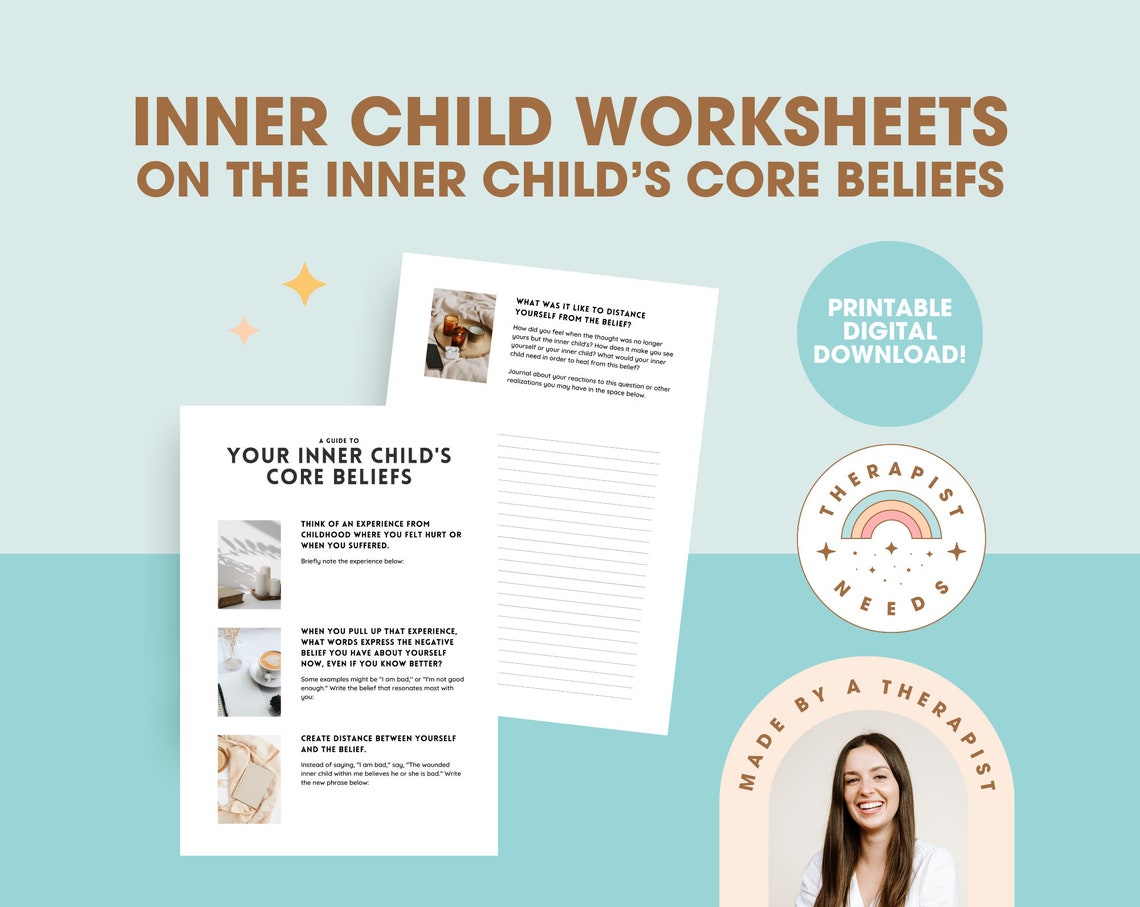 Inner Child Worksheet on Core Beliefs Inner Child Healing Shadow Work ...