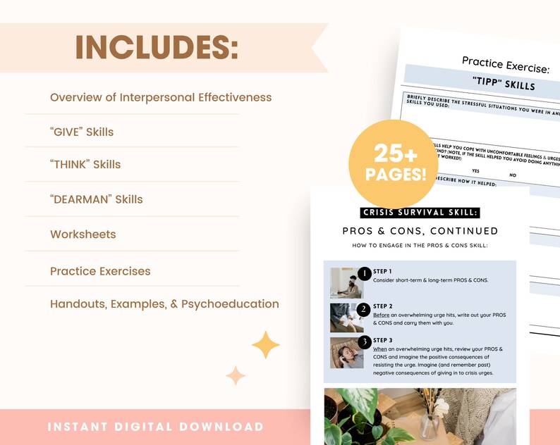 DBT Bundle: Interpersonal Effectiveness Worksheets & Handouts, DBT ...