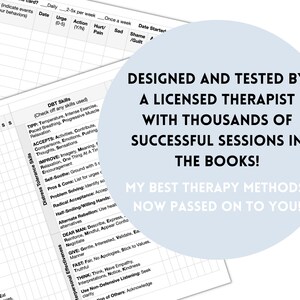 DBT Diary Card DBT Skills Tracker Therapy Worksheets & - Etsy Canada