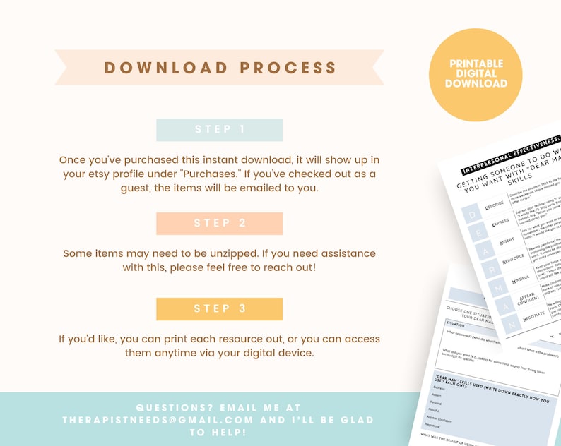 DBT DEAR MAN Skill Training Worksheets & Handouts, Dbt Interpersonal ...