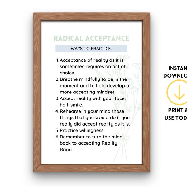 Radical Acceptance Worksheet - Etsy