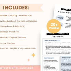 DBT Bundle: Walking the Middle Path Worksheets & Handouts, DBT Skills ...
