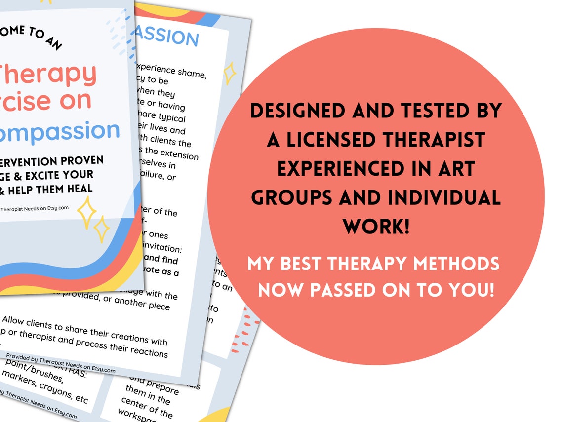 ART THERAPY EXERCISE: Self-compassion Group Therapy Activity - Etsy