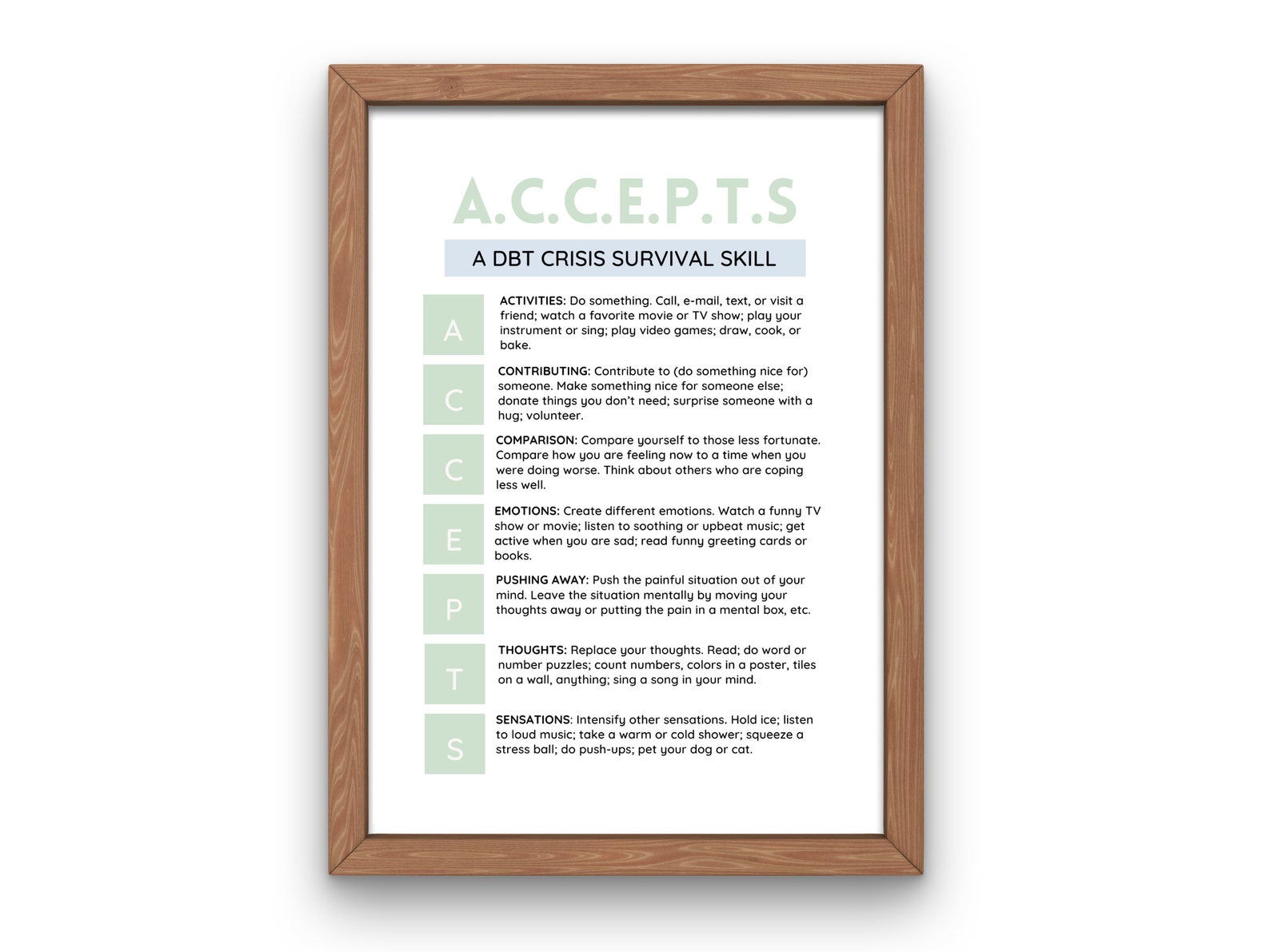 DBT Posters Bundle on Distress Tolerance Therapist Office Decor ...