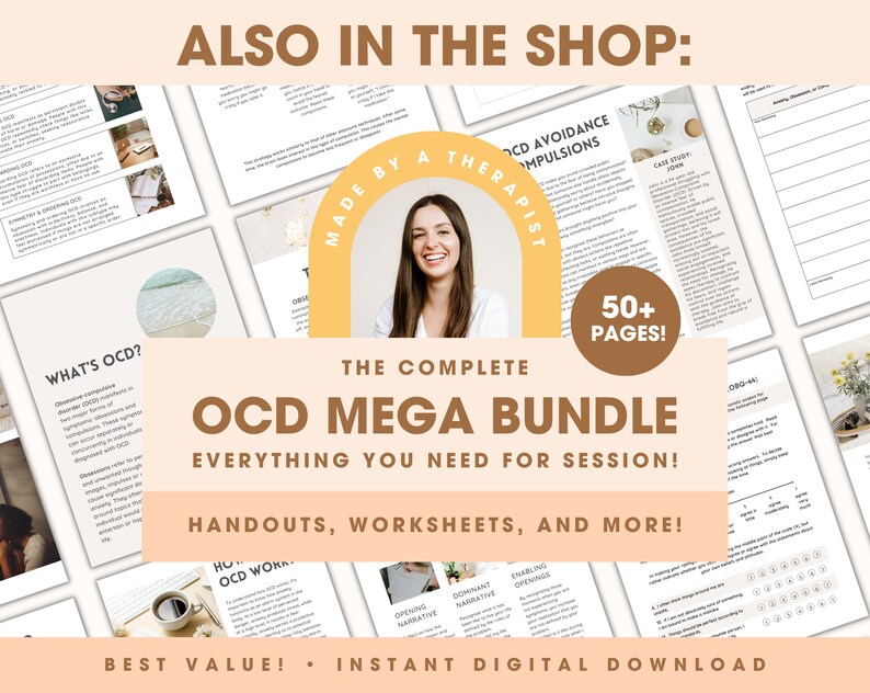 OCD & ERP Handout OCD Worksheet for Therapists, Counselors, Social ...