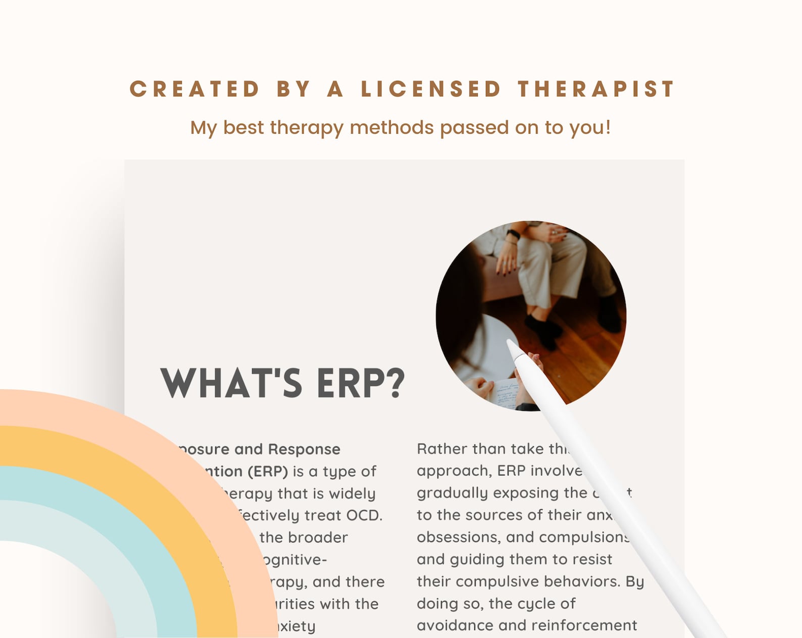 OCD & ERP Handout OCD Worksheet for Therapists, Counselors, Social ...