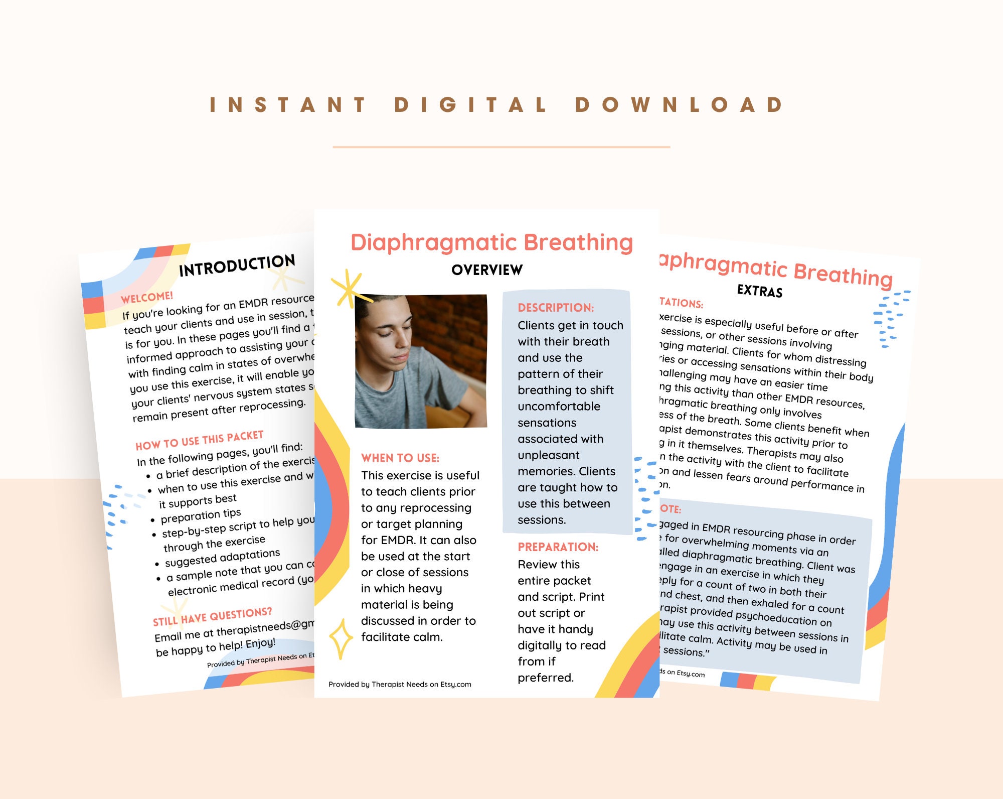 EMDR Resourcing Guide: Diaphragmatic Breathing! EMDR Scripts, Trauma ...