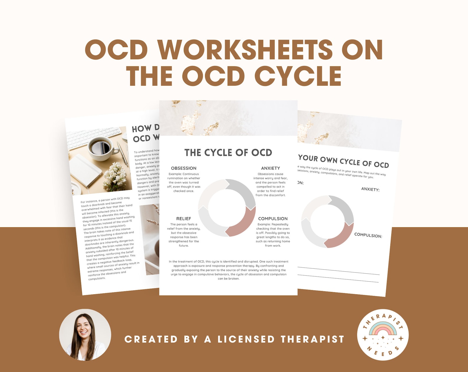 Cycle of OCD Therapy Worksheets OCD Handout for Therapists, Counselors ...