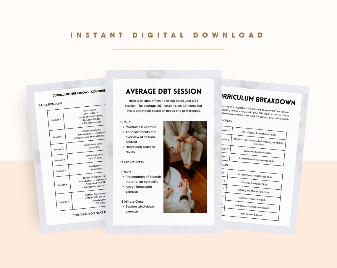 DBT Skills Curriculum Weekly Schedule DBT Therapy Worksheets, DBT ...