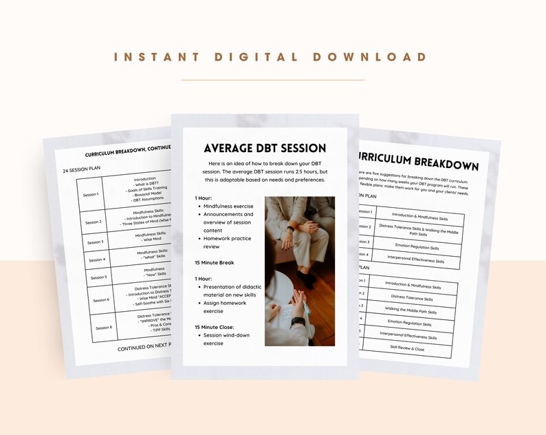 DBT Skills Curriculum Weekly Schedule DBT Therapy Worksheets, DBT ...