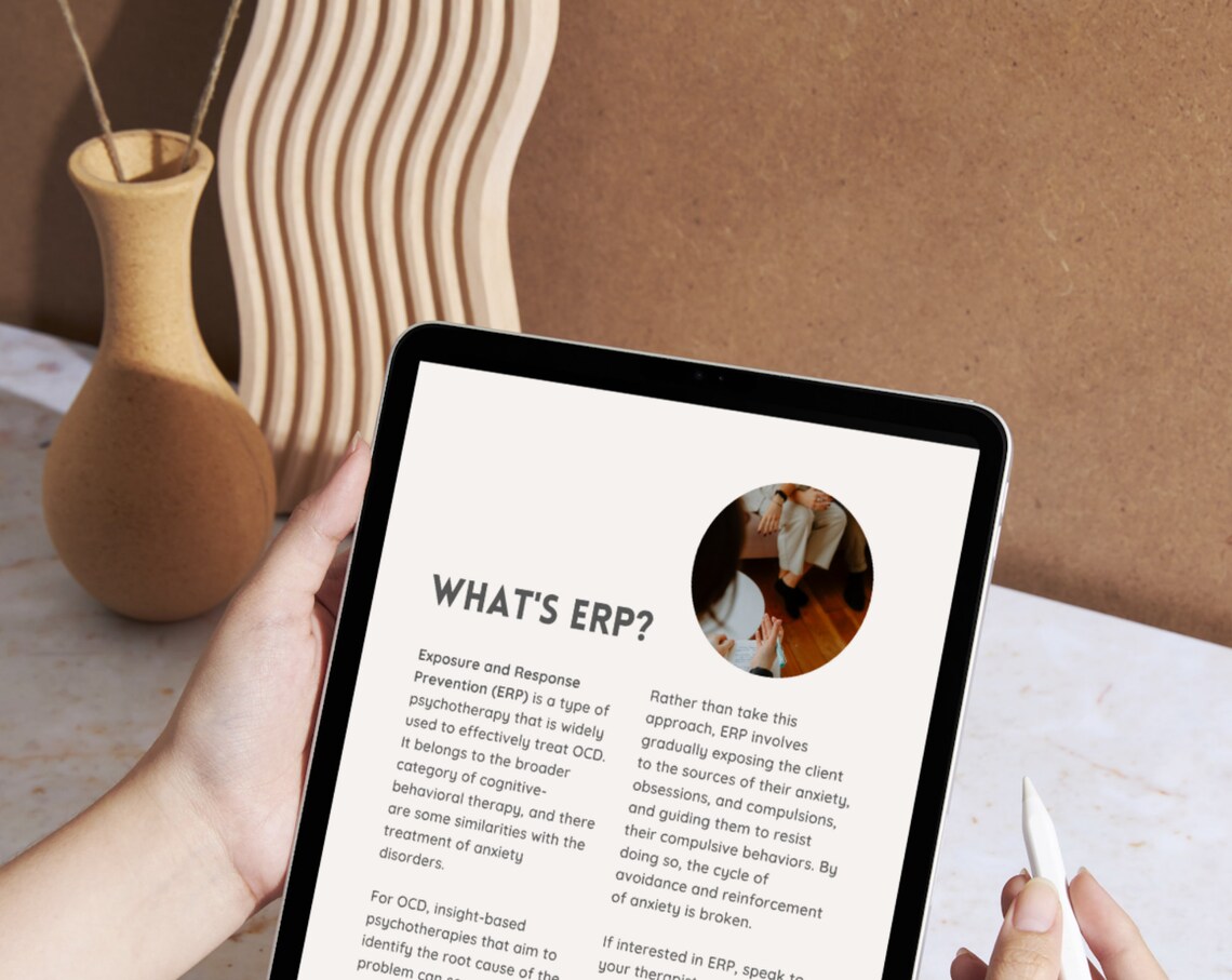 OCD & ERP Handout OCD Worksheet for Therapists, Counselors, Social ...