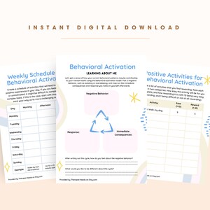 CBT Worksheets: Behavioral Activation Cognitive Behavioral Therapy for ...