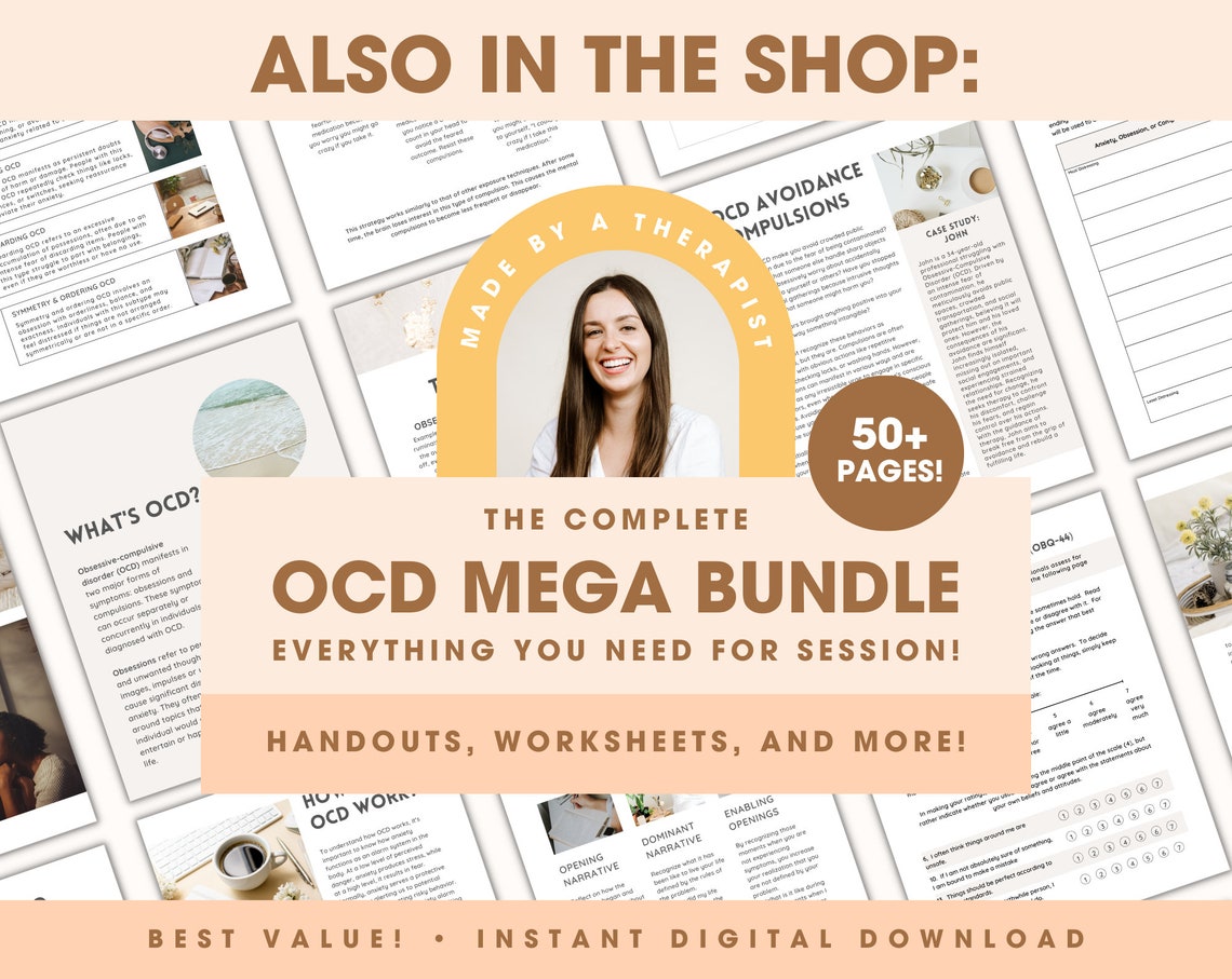 Cycle of OCD Therapy Worksheets OCD Handout for Therapists, Counselors ...