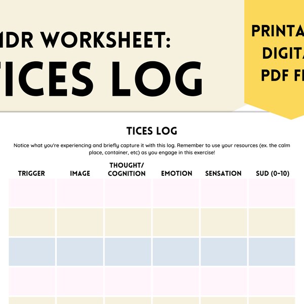 Emdr Tices Log - Etsy