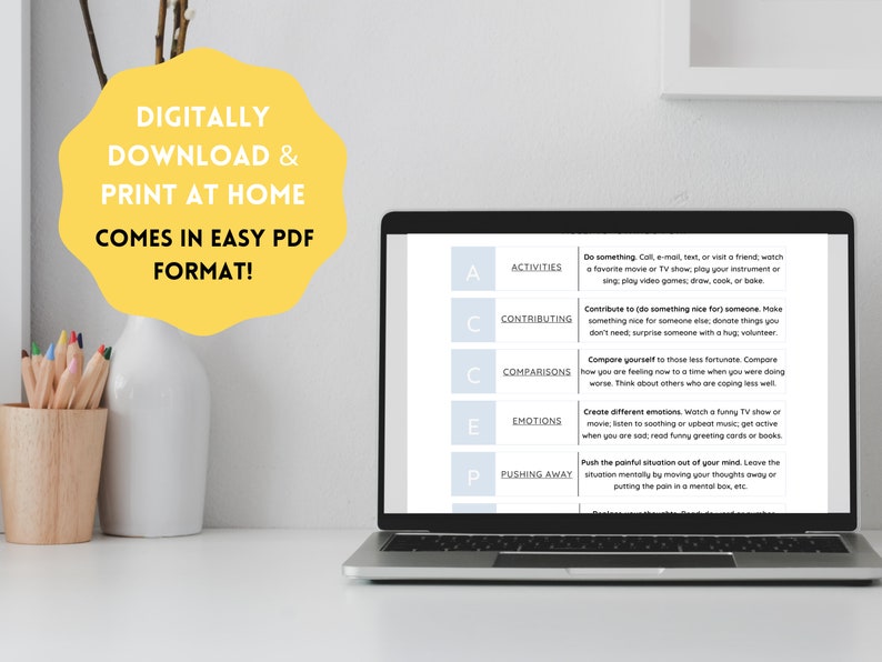 DBT ACCEPTS Skill Training Worksheets & Handouts DBT Skills - Etsy