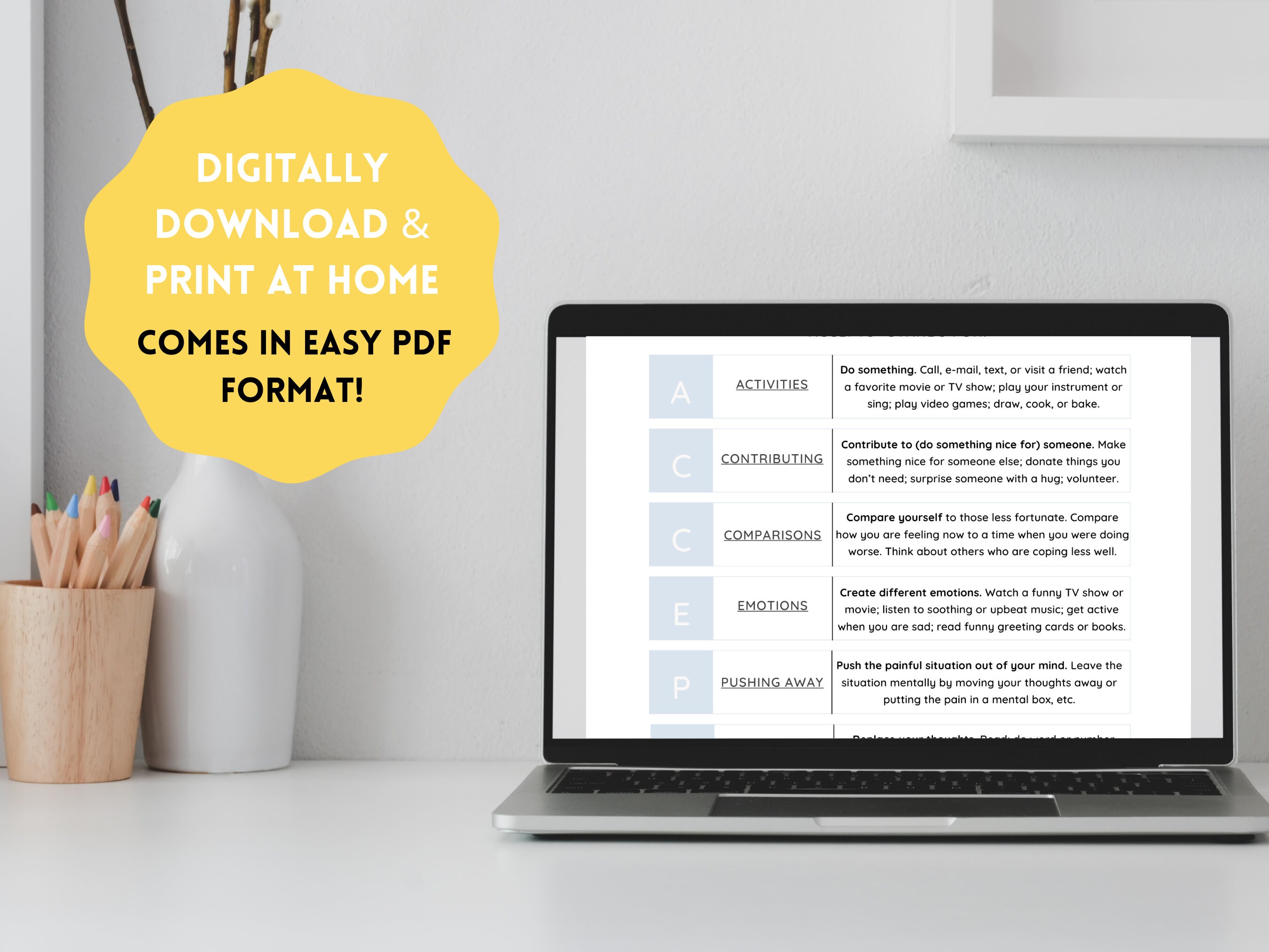 DBT ACCEPTS Skill Training Worksheets & Handouts DBT Skills - Etsy