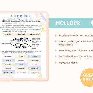 CBT Worksheets: Core Beliefs Therapy Worksheet for Teens and Adults ...