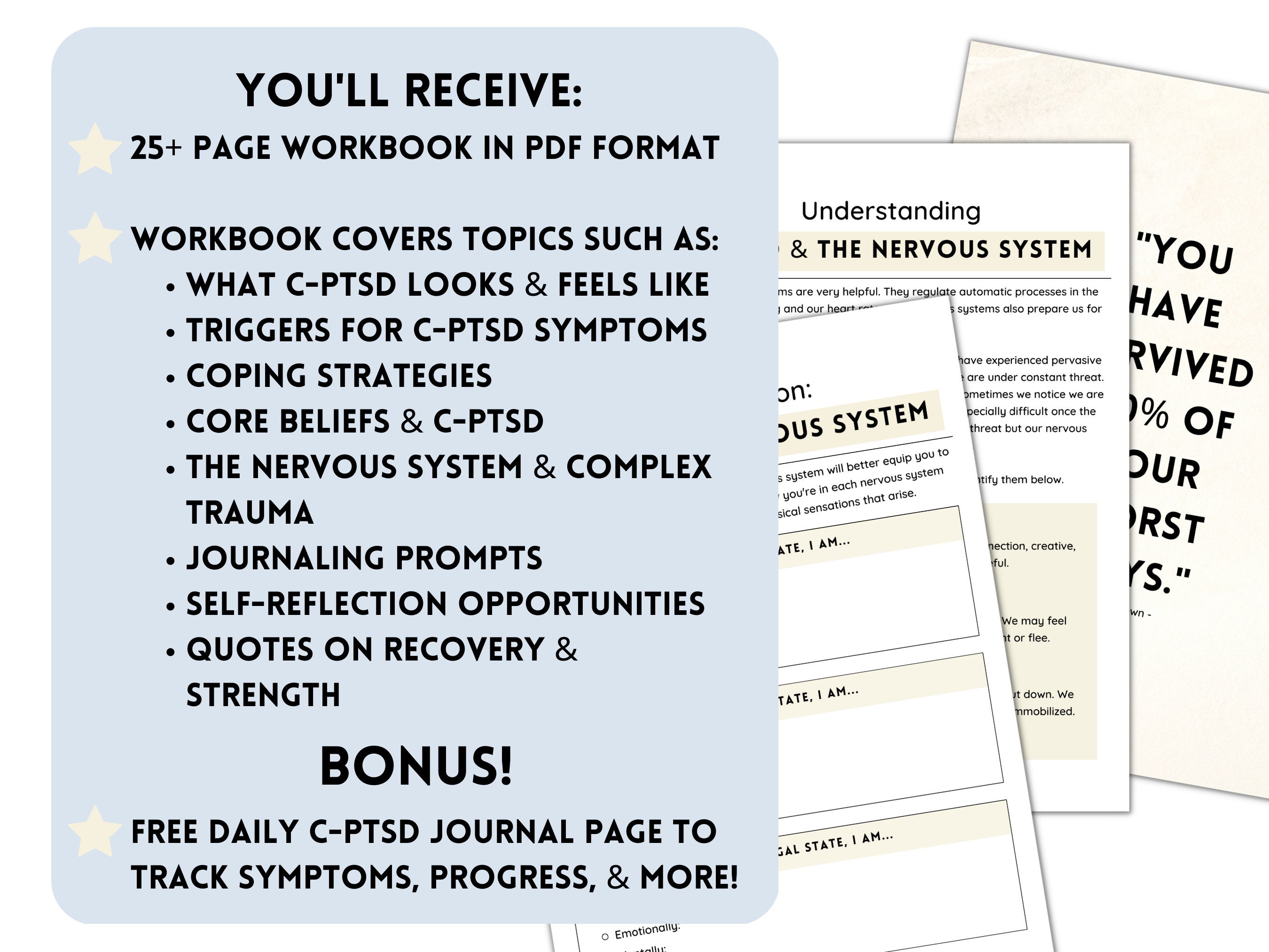 C-PTSD Workbook: C-PTSD Worksheets Trauma Therapy Complex - Etsy Australia