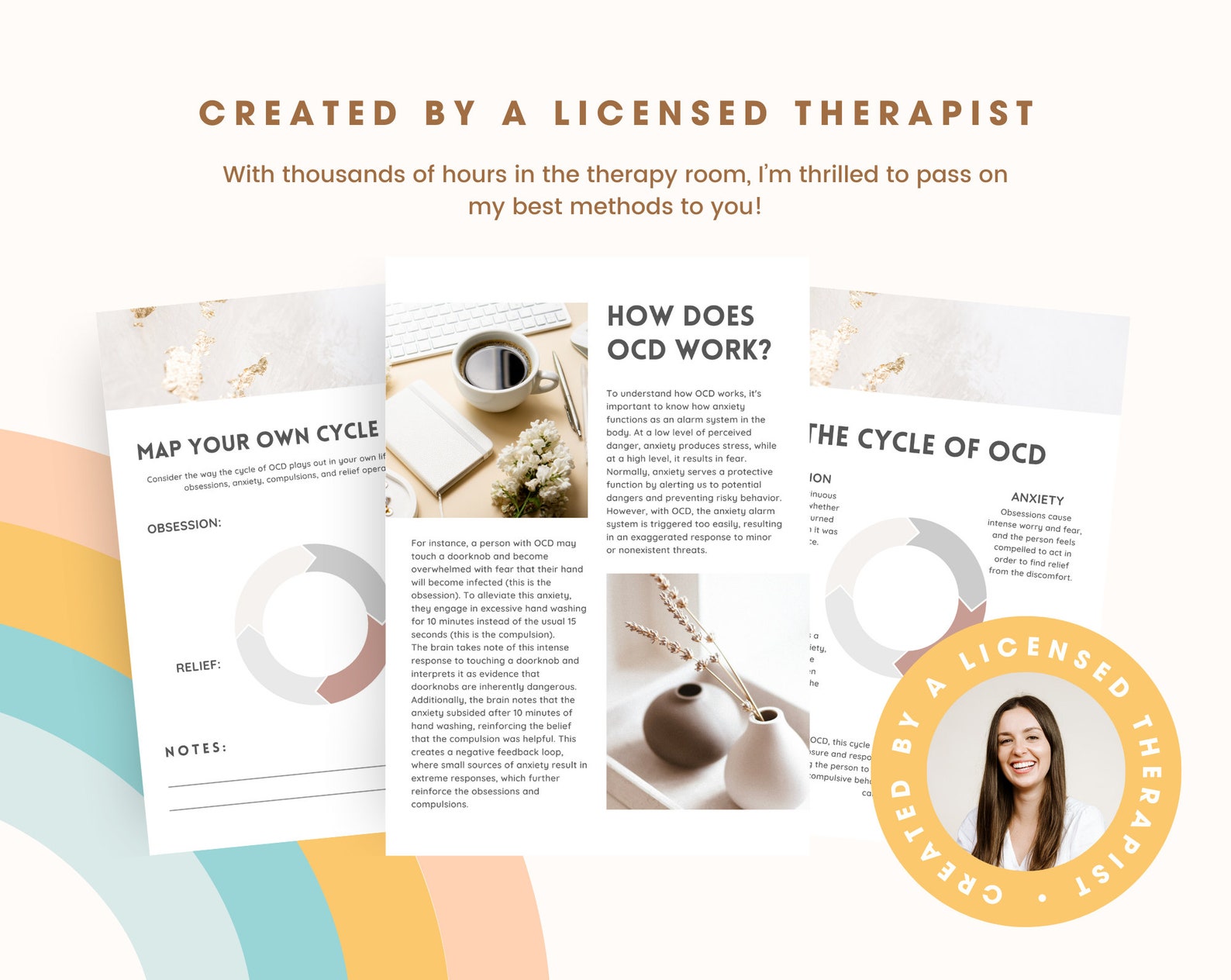 Cycle of OCD Therapy Worksheets OCD Handout for Therapists, Counselors ...