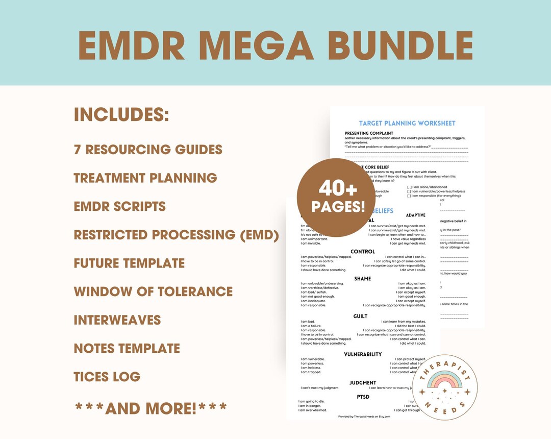 EMDR Bundle EMDR Worksheets, EMDR Resourcing, Emdr Scripts, Emd Tools ...