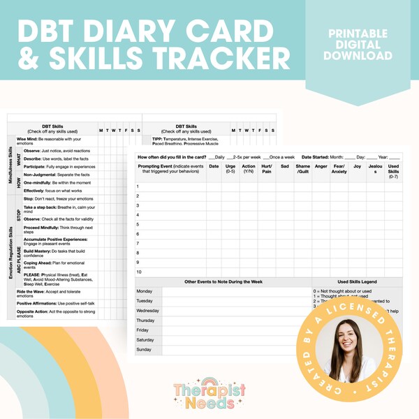 Dbt Diary Card - Etsy