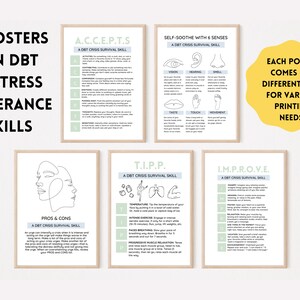 DBT Posters Bundle on Distress Tolerance Therapist Office Decor ...