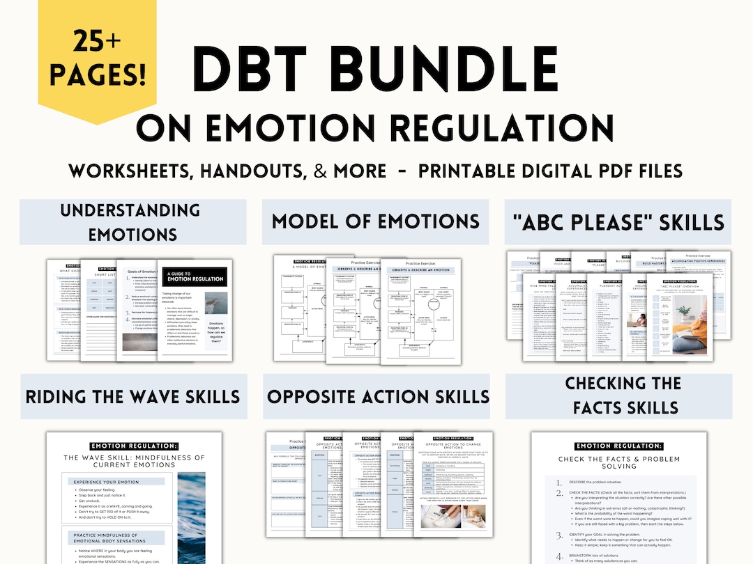 DBT Bundle: Emotion Regulation Worksheets & Handouts DBT - Etsy