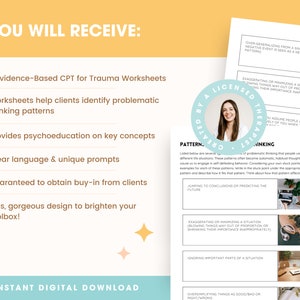 CPT for Trauma Worksheets & Handouts on Patterns of Problematic ...