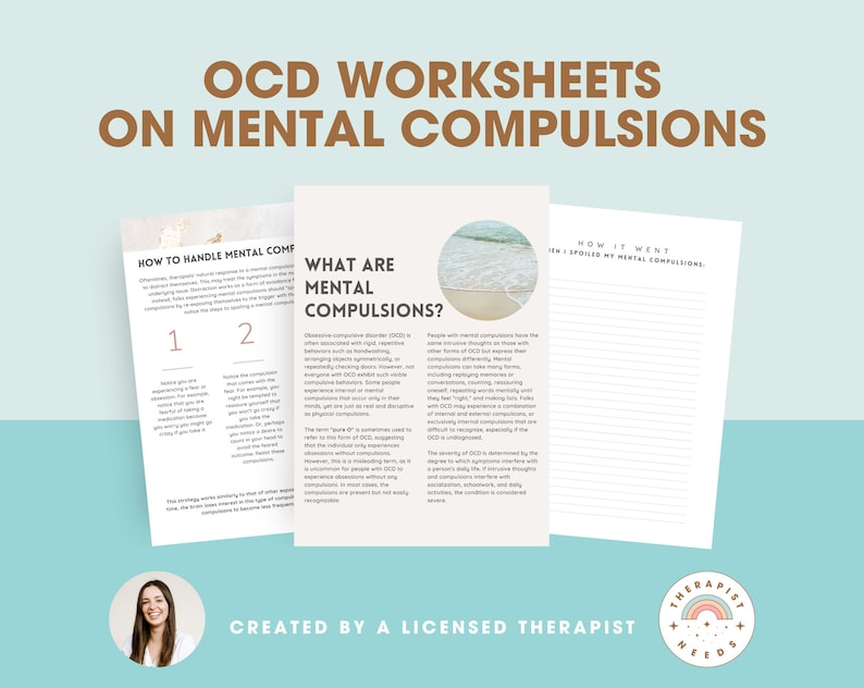 OCD Worksheet on Mental Compulsions OCD Handout for Therapists ...