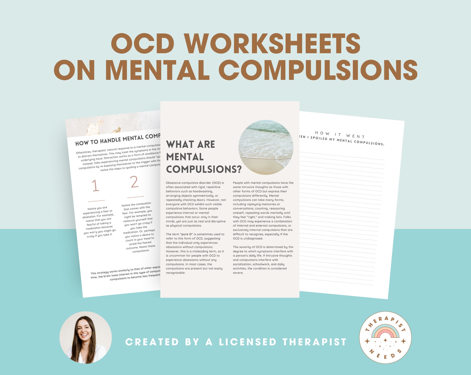 OCD Worksheet on Mental Compulsions OCD Handout for Therapists ...