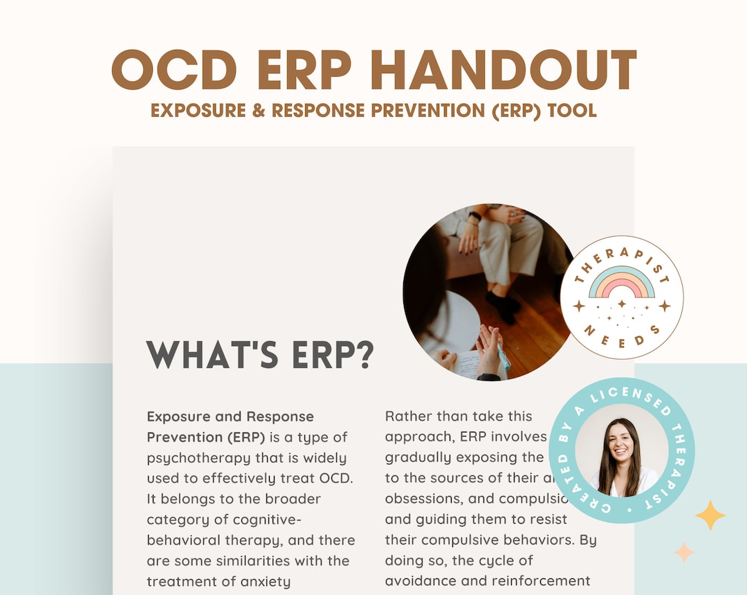OCD & ERP Handout OCD Worksheet for Therapists, Counselors, Social ...