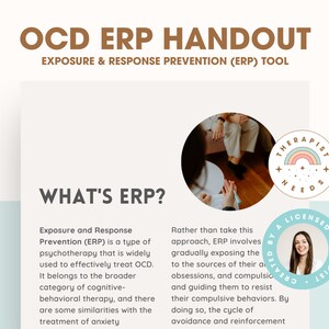 OCD & ERP Handout OCD Worksheet for Therapists, Counselors, Social ...
