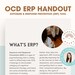 OCD & ERP Handout OCD Worksheet for Therapists, Counselors, Social ...