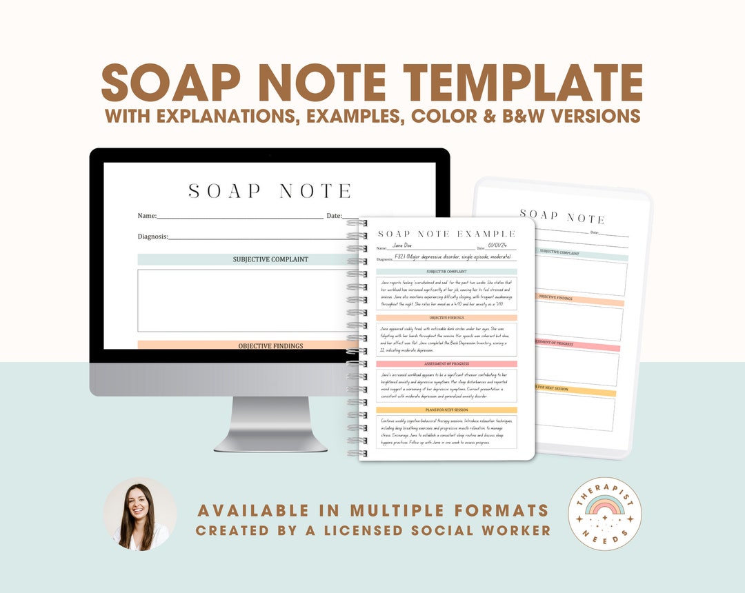 SOAP Note Template, SOAP Note Example for Counseling and Mental Health ...