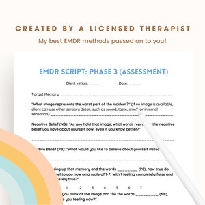 EMDR Scripts & EMDR Worksheets! EMDR Tools, Emdr Resources for Phases 2 ...