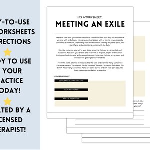 IFS Parts Exercise on Exiles Internal Family Systems Therapy - Etsy