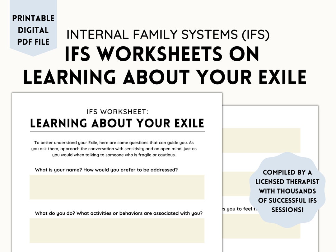 IFS Worksheet on Exiles Internal Family Systems Therapy - Etsy