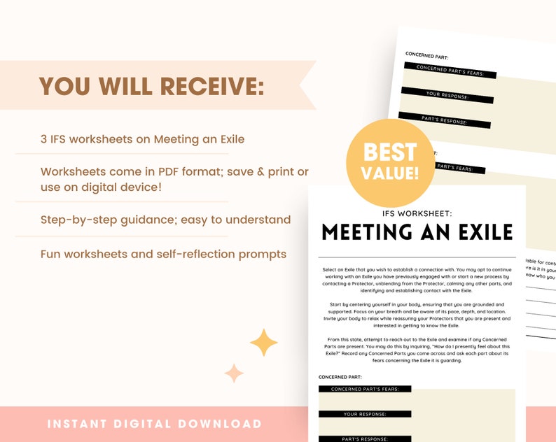 IFS Parts Exercise on Exiles Internal Family Systems Therapy Exercise ...