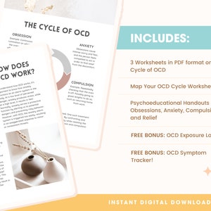 Cycle of OCD Therapy Worksheets OCD Handout for Therapists, Counselors ...