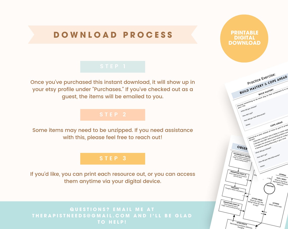 DBT Bundle: Emotion Regulation Worksheets & Handouts, DBT Skills ...