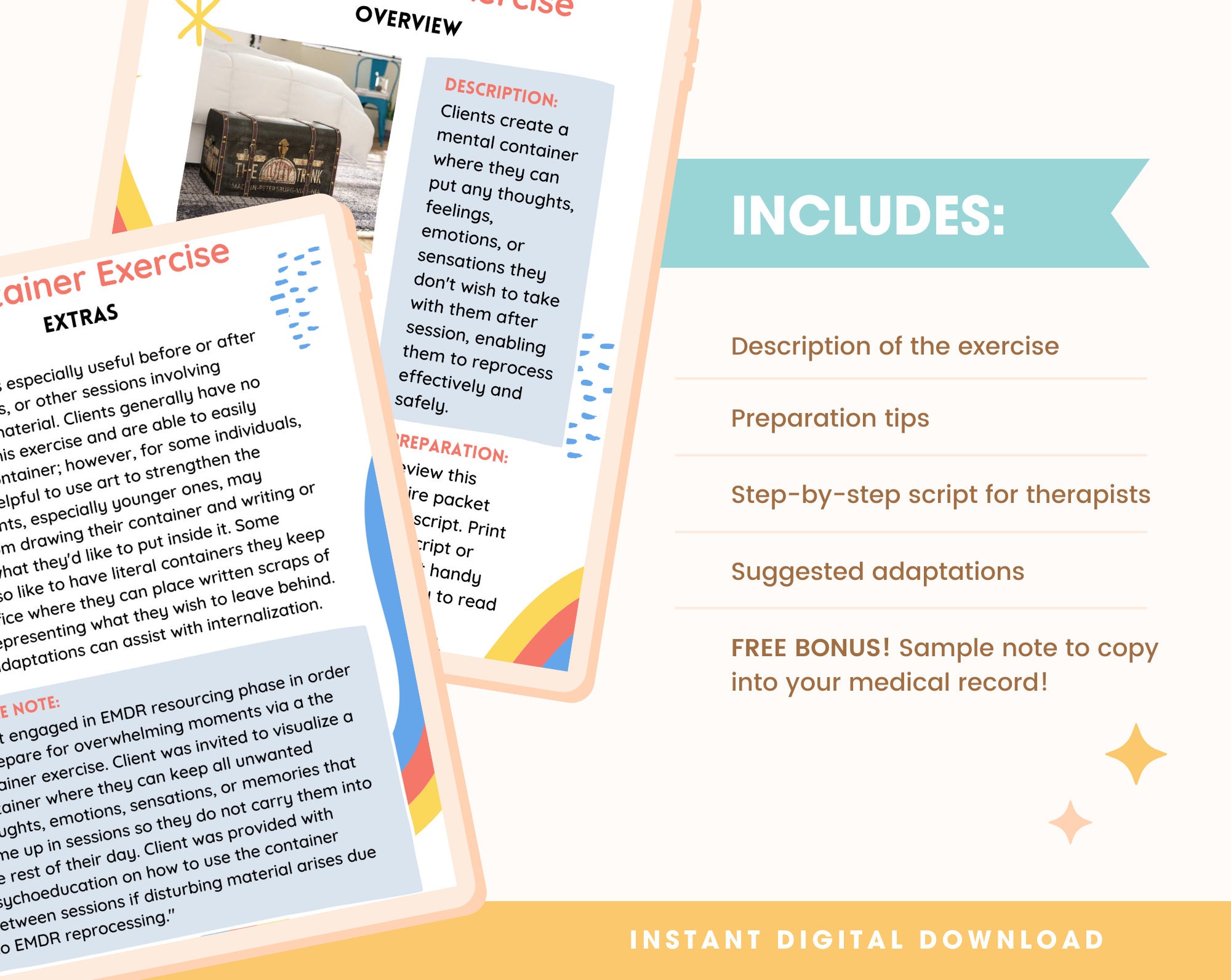 EMDR Resourcing Guide: Container! EMDR Scripts, Trauma Therapy ...