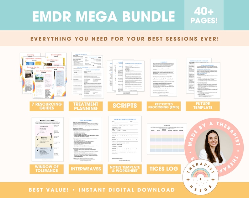 EMDR Bundle! EMDR Worksheets, EMDR Resourcing, Emdr Scripts, Emd Tools ...
