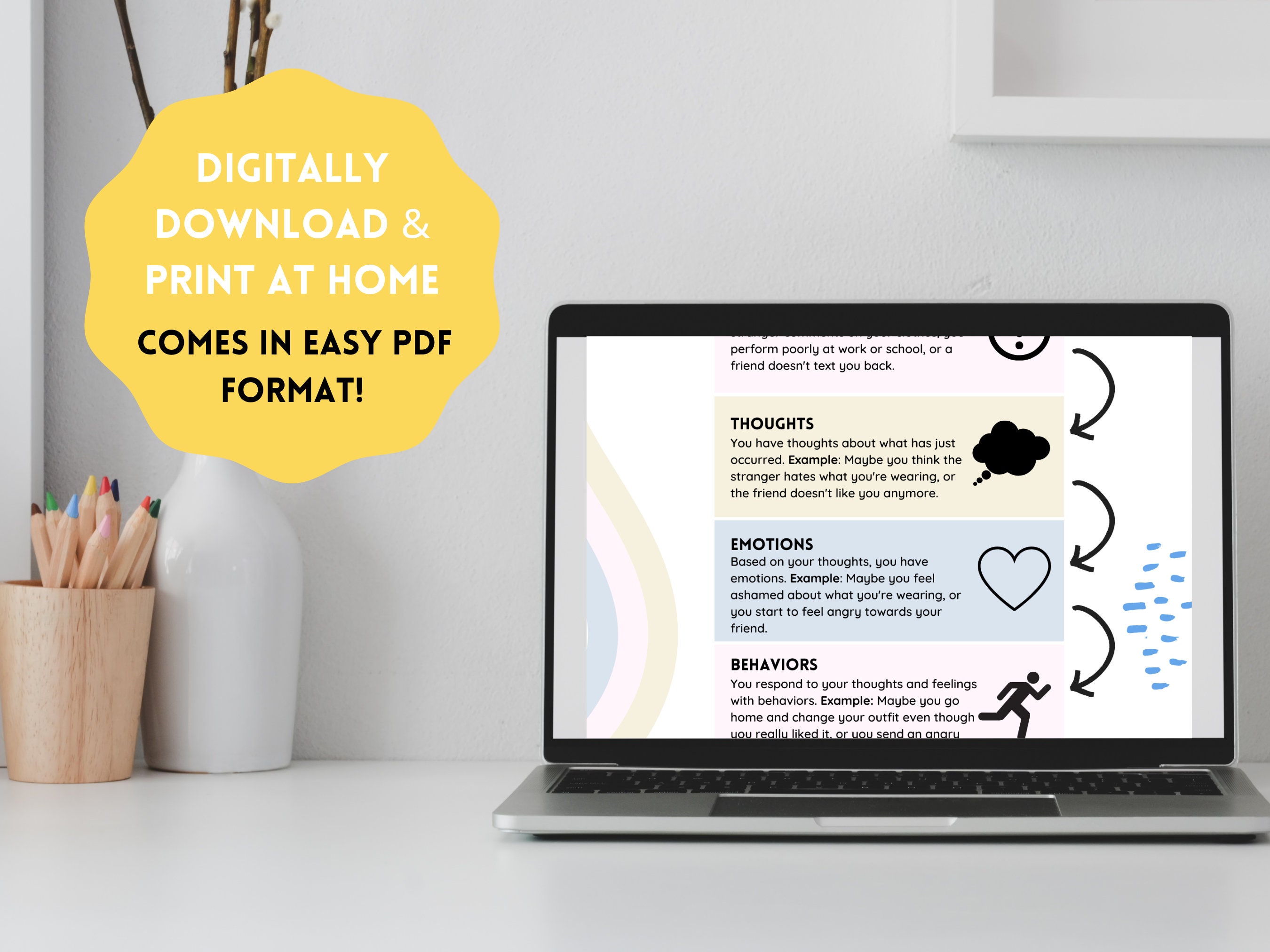 CBT Worksheets Therapy Tools for Teens and Adults Counseling - Etsy