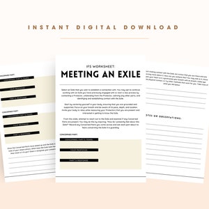 IFS Parts Exercise on Exiles Internal Family Systems Therapy Exercise ...