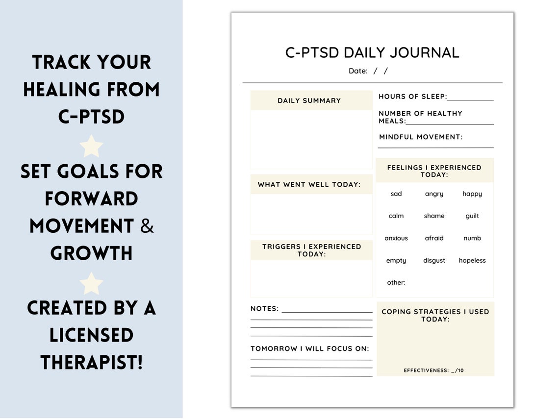 C-PTSD Journal: C-PTSD Worksheet, Complex PTSD Counseling, Trauma ...