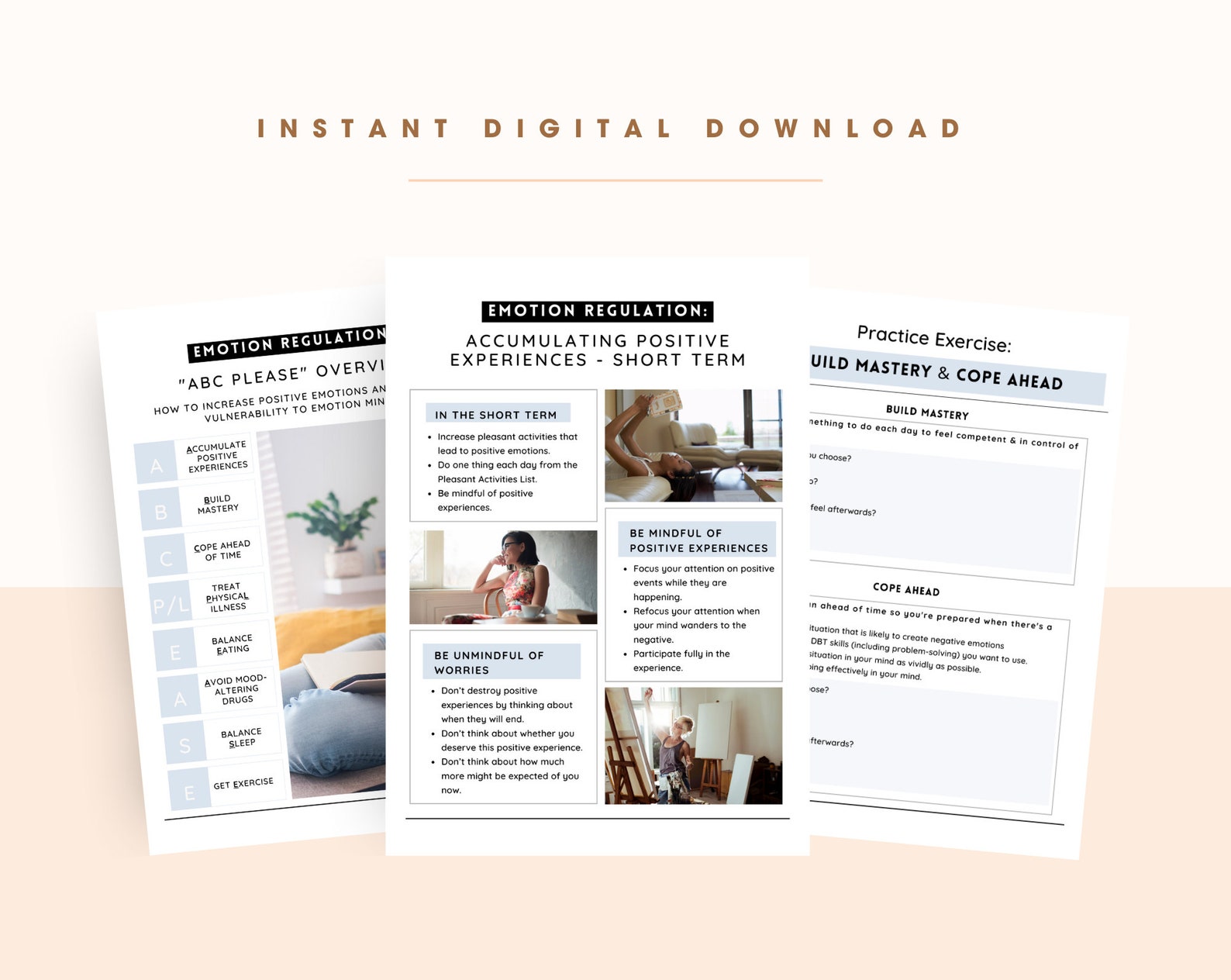 DBT Bundle: Emotion Regulation Worksheets & Handouts, DBT Skills ...